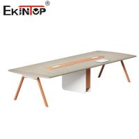China Discounted Modern Style Walnut Conference Table With Metal Legs for sale