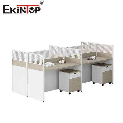 China Wooden Modern Style Employee Desk Workstation With Privacy Screen Panel for sale