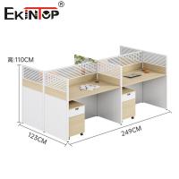 China Wooden Modern Style Employee Desk Workstation With Privacy Screen Panel for sale