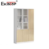 China Walnut - Colored High - Quality File Cabinet With Glass Cabinet Doors Storage for sale