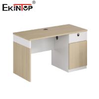 China Walnut Office Desk Employee Table With Drawers Modern Style for sale
