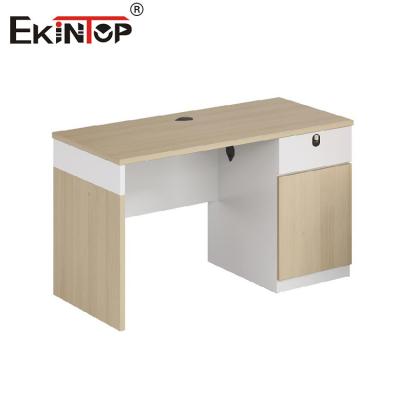 China Walnut Office Desk Employee Table With Drawers Modern Style for sale