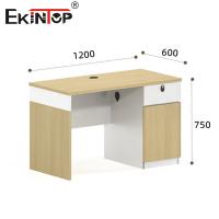 China Walnut Office Desk Employee Table With Drawers Modern Style for sale