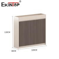 China Walnut-Colored High-Quality No Handle Wooden File Cabinet Modern Style for sale