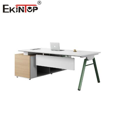 China Executive Office Desk With Attached Cabinet Made Of Wood Modern Style for sale