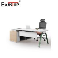 China Executive Office Desk With Attached Cabinet Made Of Wood Modern Style for sale