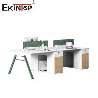 China Workstation Furniture 4 Person Office Desks With Partition Screens for sale