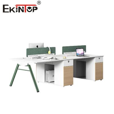 China Workstation Furniture 4 Person Office Desks With Partition Screens for sale