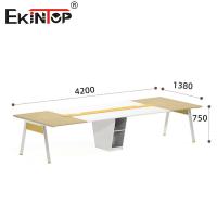 China Modern Style Office Conference Table Wood Material Metal Legs Customizable for sale