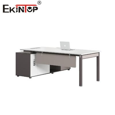 China Industrial Style Customizable Executive Office Desk With Storage Cabinet for sale