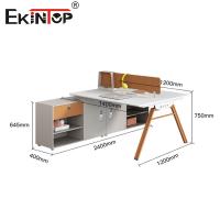 China Discounted Orange White Wooden Employee Workstation With Partitions for sale