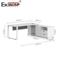 China Manufacturer Executive Office Desks White Modern Style Wooden Materials for sale