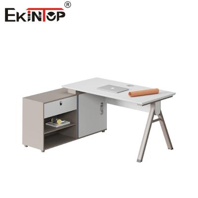 China Business Style L-Shaped Office Desk Wood Material For Employees for sale
