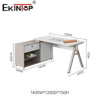 China High-Quality Walnut Color L-Shaped Office Desk In Modern Style for sale