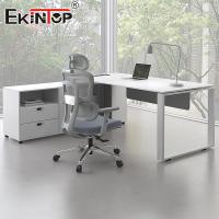 China L-shaped White Executive Office Desk With Eco-friendly Materials for sale