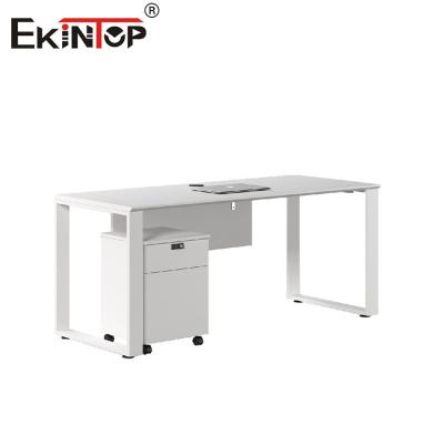 China High-Quality White Wooden Office Desk Metal Frame Office Furniture Factory for sale