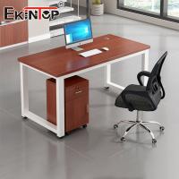 China Classic Style Wooden Office Desk With Side Cabinet Office Reception Furniture for sale