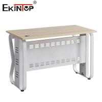 China High-Quality Classic Style Office Desk Metal Frame Solid Oak Top for sale