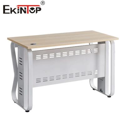 China High-Quality Classic Style Office Desk Metal Frame Solid Oak Top for sale