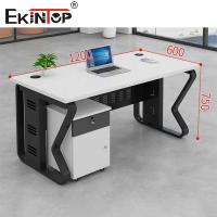 China Industrial Style Office Desk Customizable Solid Oak Desk With Cabinet for sale