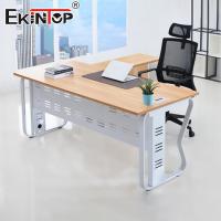 China Wholesale Office Desk Wooden Desktop Metal Frame Wood Corner Desk for sale