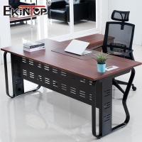 China Office Desk Computer Desk Wood Corner Desk Industrial Style Employee Desk for sale