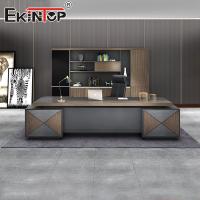 China Modern Wooden Office Desk Workstation Table Large Desk With Drawers for sale