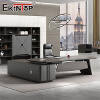 China Commercial Style Brown Office Desk Furniture Bespoke Desk for sale