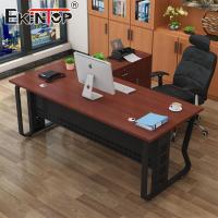 China Classic Design Wooden Bespoke Desk Office Desk with Metal Frame for sale