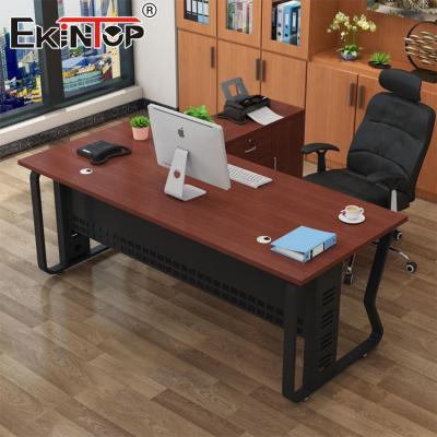 China Classic Design Wooden Bespoke Desk Office Desk with Metal Frame for sale