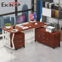 China Classic Design Wooden Bespoke Desk Office Desk with Metal Frame for sale