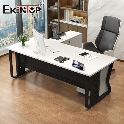 China White Home Office Desk Modern Style Wooden Material Bespoke Desk for sale