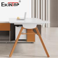 China Simple Modern Office Furniture Acacia Wood Desk White Executive Desk Manager Desk for sale