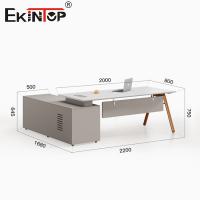 China High-Quality Modern Design White Desk with Storage Cabinet Acacia Wood Desk for sale
