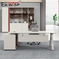 China Modern Office Furniture L-Shaped Desk Customizable Acacia Wood Desk for sale