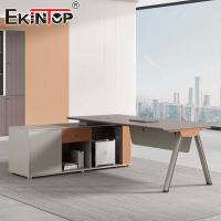 China L-shaped Modern Style Executive Desk from Furniture Factory Acacia Wood Desk for sale