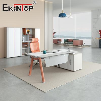 China Modern Office Furniture Table L Shaped Executive Office Desk Acacia Wood Desk for sale
