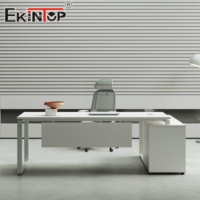 China Modern Style Office Desk with Stylish Side Cabinet All Modern Desk for sale