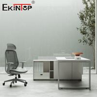 China Modern Style Office Desk with Stylish Side Cabinet All Modern Desk for sale