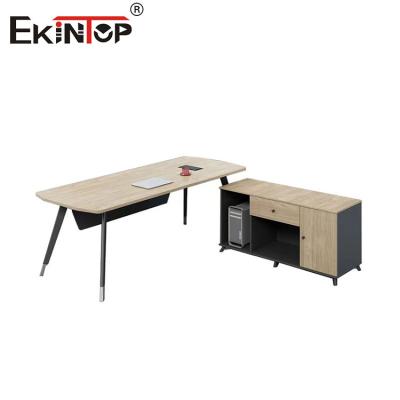 China Custom-Sized New Modern L-Shaped Office Desk Executive Desk with Drawers for sale