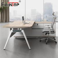 China L-shaped Executive Table Office Desk with Metal Legs Custom Made Desk for sale