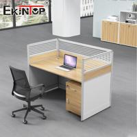 China Walnut Employee Office Desk With Partition Small Desk Table for sale