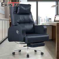 China Custom Black High-Back Reclining Leather Office Chair Commercial Office Chairs for sale