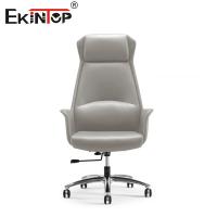 China Comfortable Brown Leather Office Chair Classic Style Furniture Ergonomic Drafting Chair for sale