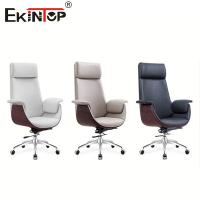 China High Back White Leather Office Chair Swivel Function Commercial Office Chairs for sale