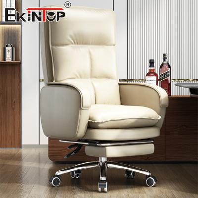 China High-Quality Large Leather Office Chair with Armrests Home Office Desk Chair for sale