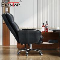 China High-Quality Large Leather Office Chair with Armrests Home Office Desk Chair for sale