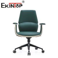China Adjustable Ergonomic Office Green Leather Executive Chair Sturdy Office Chair for sale