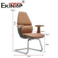 China Modern Executive Leather Arm Ergonomic Brown PU Leather Office Chair Leather Club Chairs for sale