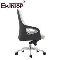 China Mid Back Swivel Executive Office Leather Chair For Office Furniture Leather Club Chairs for sale